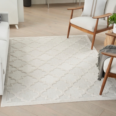 Click here for Nourison Easy Care 5 x 7 Ivory/White Modern Indoor... prices