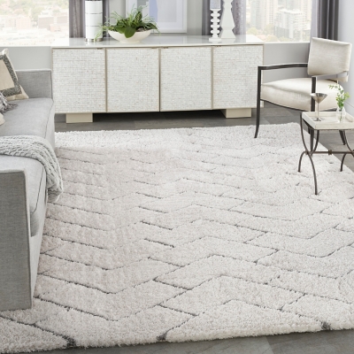 Click here for Nourison Dreamy Shag 710 x 910 Ivory/Grey Shag Ind... prices
