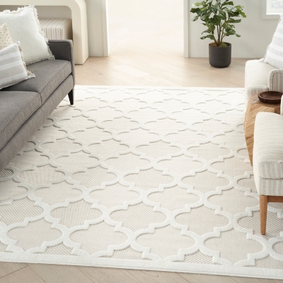 Click here for Nourison Easy Care 8 x 10 Ivory/White Modern Indoo... prices