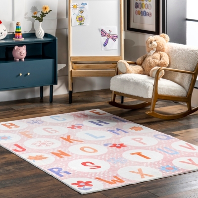 nuLOOM Essi Alphabet Machine Washable Kids Area Rug | Ashley