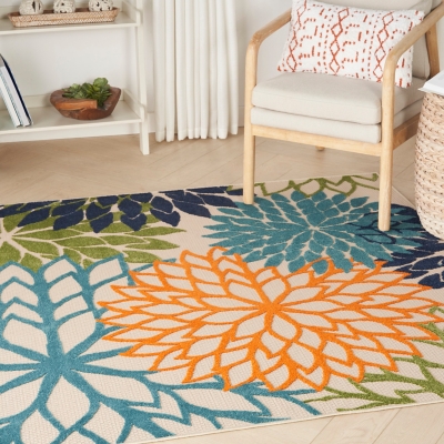 Click here for Nourison Aloha 5 Square Multicolor Indoor/Outdoor... prices