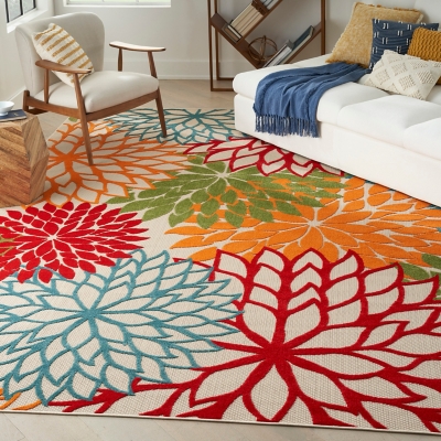 Click here for Nourison Aloha 12 x 15 Green Indoor/Outdoor Tropic... prices