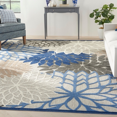 Click here for Nourison Aloha 12 x 15 Blue/Multicolor Indoor/ Out... prices