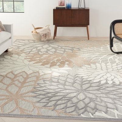 Click here for Nourison Aloha 9 x 12 Natural Indoor/Outdoor Tropi... prices