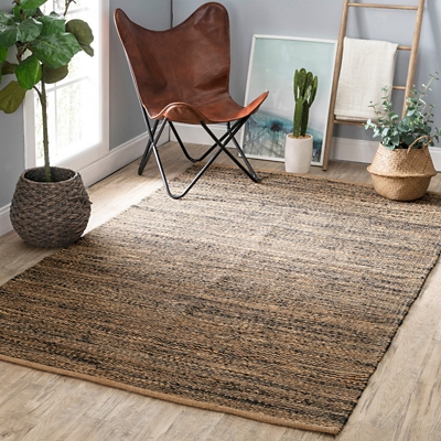 Click here for Home Conservatory Striped Handwoven Jute Area Rug... prices