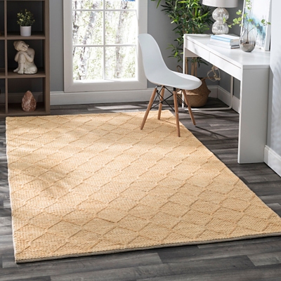 Home Conservatory Tiles Handwoven Jute Area Rug | Ashley