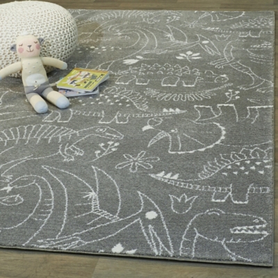 Click here for Balta Parker Dinosaur Kids 5 3 x 7 Area Rug  Gray prices