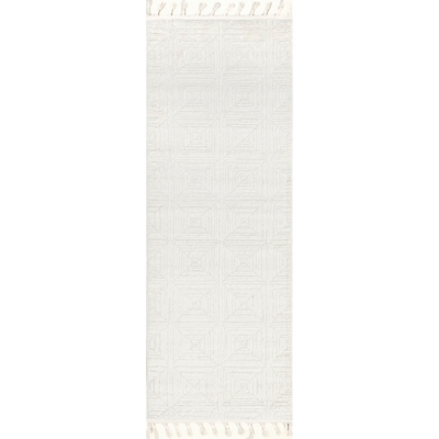 nuLOOM Kerry Textured Geometric Tasseled Area Rug | Ashley
