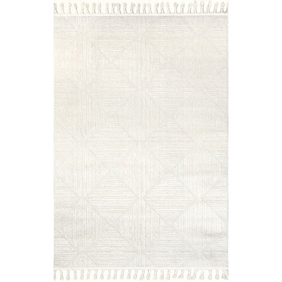 nuLOOM Kerry Textured Geometric Tasseled Area Rug | Ashley