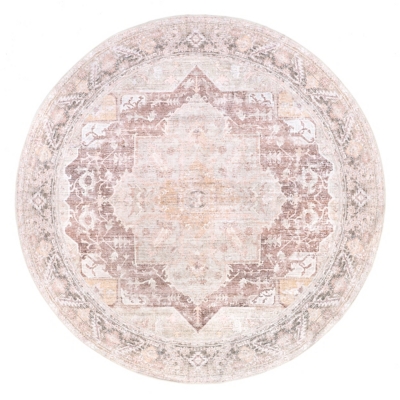 nuLOOM Rosa Machine Washable Distressed Vintage Medallion Area Rug | Ashley