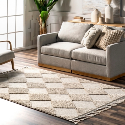 Click here for nuLOOM Marissa High/Low Diamond Tassel Area Rug  I... prices