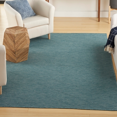 Click here for Nourison Home Washable Indoor/Outdoor Rug  Aqua prices