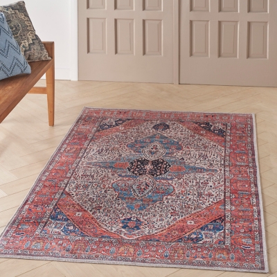 Click here for Nourison Home Elegant Washables Rug  Ivory/Brick prices