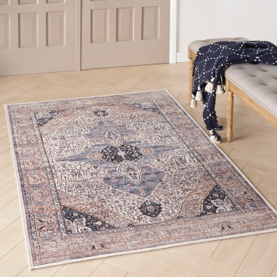Click here for Nourison Home Elegant Washables Rug  Ivory/Blue prices