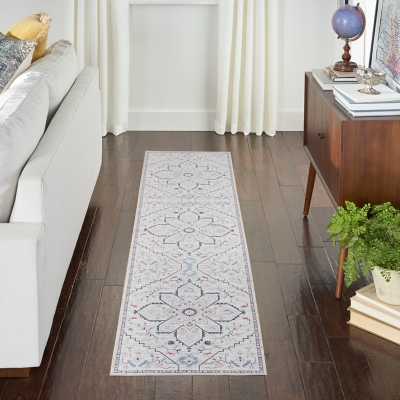 Click here for Nicole Curtis Machine Washable Series Rug  Blue prices