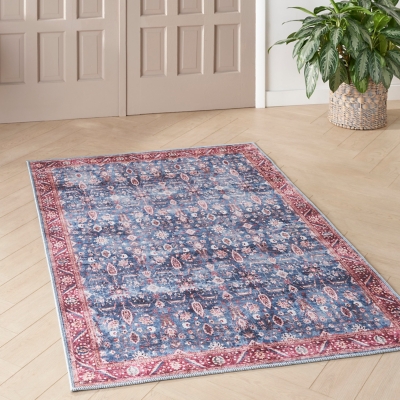 Click here for Nourison Home Elegant Washables Rug  Blue/Brick prices