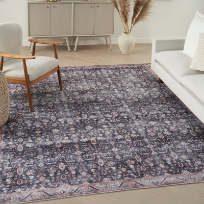 Click here for Nourison Home Elegant Washables Rug  Navy/Ivory prices