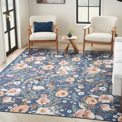 Click here for Nourison Home Machine Washable Series Rug  Navy Mu... prices