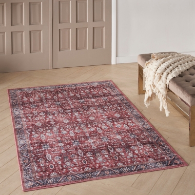 Click here for Nourison Home Elegant Washables Rug  Brick/Ivory prices