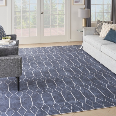 Click here for Nicole Curtis Machine Washable Series Rug  Navy prices