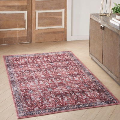 Click here for Nourison Home Elegant Washables Rug  Brick/Ivory prices