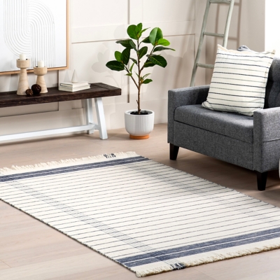 Click here for nuLOOM Celena Striped Wool Fringe Area Rug  Ivory prices