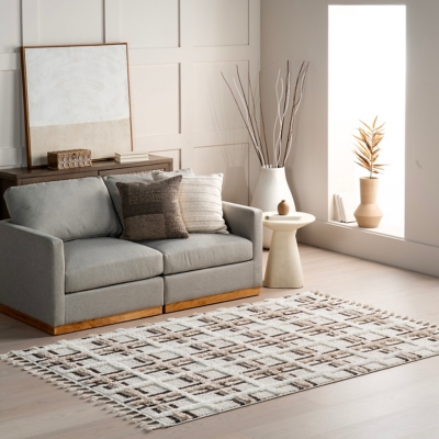 Click here for nuLOOM Crimson High-Low Plaid Tasseled Area Rug  I... prices