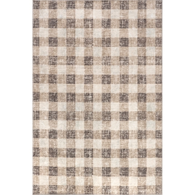 nuLOOM Drew Gingham Plaid Machine Washable Area Rug | Ashley