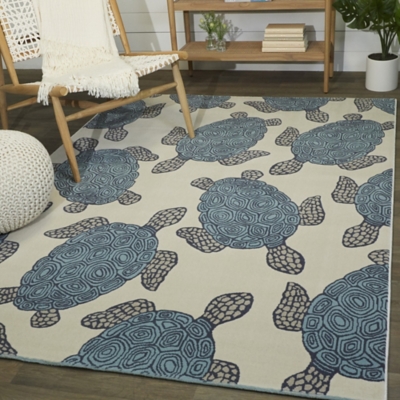Click here for Balta Swimming Sea Turtle 5 3 x 7 Area Rug  Cream prices