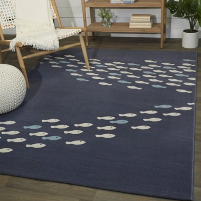 Click here for Balta Fish School Coastal 5 3 x 7 Area Rug  Blue prices