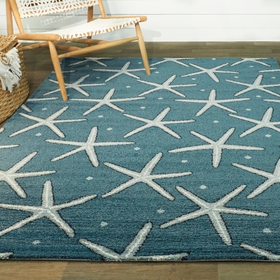 Click here for Balta Massau Coastal Starfish 5 3 x 7 Area Rug  Bl... prices