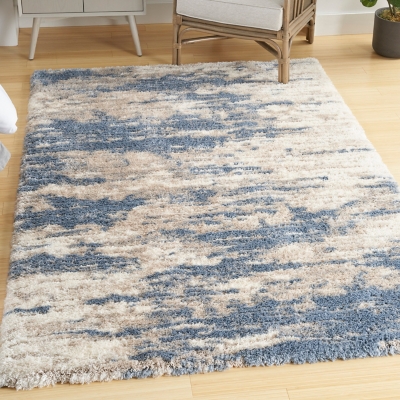 Click here for Nourison Home Paintbrush Dreamy Shag Rug  Light Bl... prices
