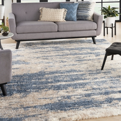 Click here for Nourison Home Paintbrush Dreamy Shag Rug  Light Bl... prices