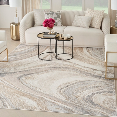Click here for Inspire Me! Brushstrokes Area Rug  Cream/Gray prices