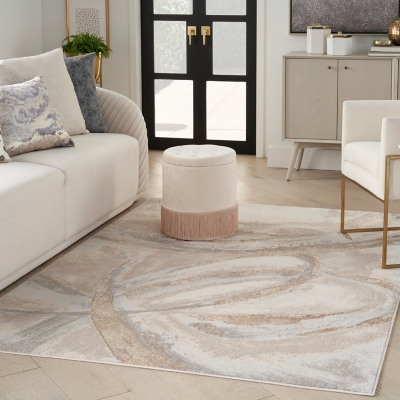 Click here for Inspire Me! Brushstrokes Area Rug  Beige/Gray prices
