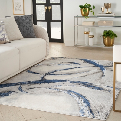 Click here for Inspire Me! Brushstrokes Abstract Area Rug  Gray/N... prices