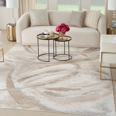 Click here for Inspire Me! Brushstrokes Area Rug  Beige/Gray prices