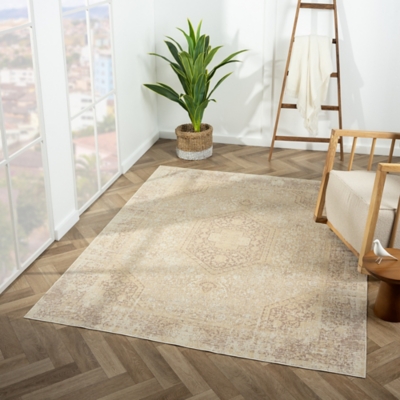 Click here for Melody 8 x 10 Machine Washable Area Rug  Beige prices