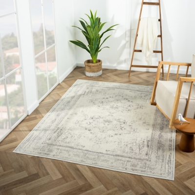 Click here for Brea 3 x 4 Machine Washable Area Rug  Gray prices