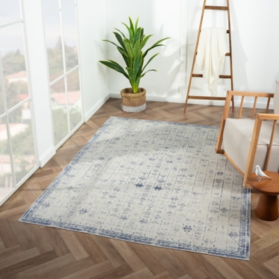 Click here for Cordelia 8 x 10 Machine Washable Area Rug  Blue/Gr... prices