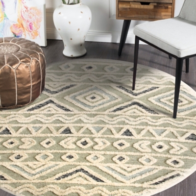 Click here for Boden 6 Round Area Rug  Cream/Light Blue/Navy prices