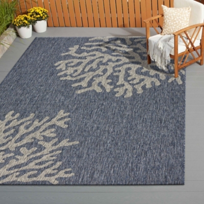 Click here for Oceana 5 x 7 Indoor/Outdoor Area Rug  Navy/Gray prices