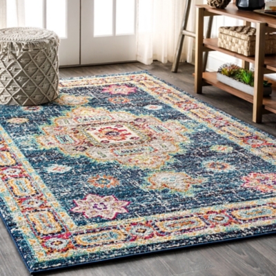 Click here for Jonathan Y Diamond Medallion Area Rug  Navy/Red prices