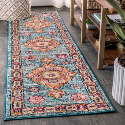 Click here for Jonathan Y Diamond Medallion Area Rug  Blue/Red prices