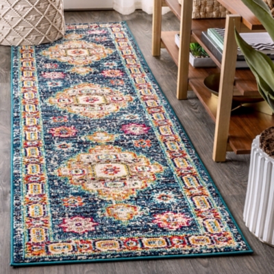 Click here for Jonathan Y Diamond Medallion Area Rug  Navy/Red prices