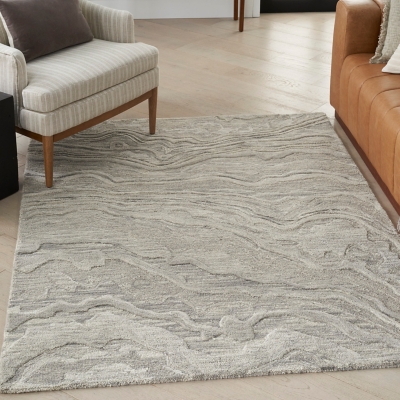 Click here for Nourison Home Graceful Area Rug 5 x 7  Gray prices