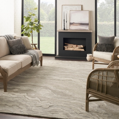 Click here for Nourison Home Graceful Area Rug 9 x 12  Gray prices