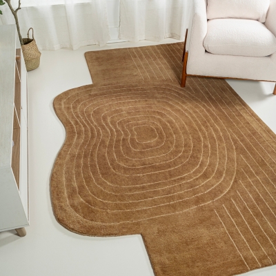 Click here for Jonathan Y Curved 6 x 9 Area Rug  Light Brown/Beig... prices