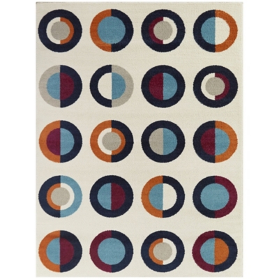 Curie Modern Geometric 5' 3" x 7' Area Rug | Ashley