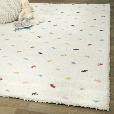 Click here for Enrica Dots Shag 3 11 x 5 7 Area Rug  Cream prices